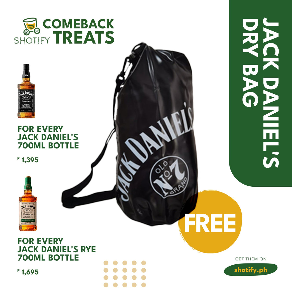 Jack Daniel's 700ml w/Free DryBag – Shotify Online Liquor Delivery